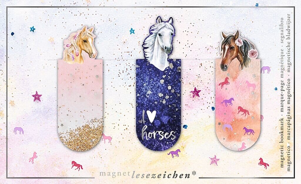 MOSES Magnetlesezeichen 3 St. Lovely Horses Lesezeichen Pferde, 2,95